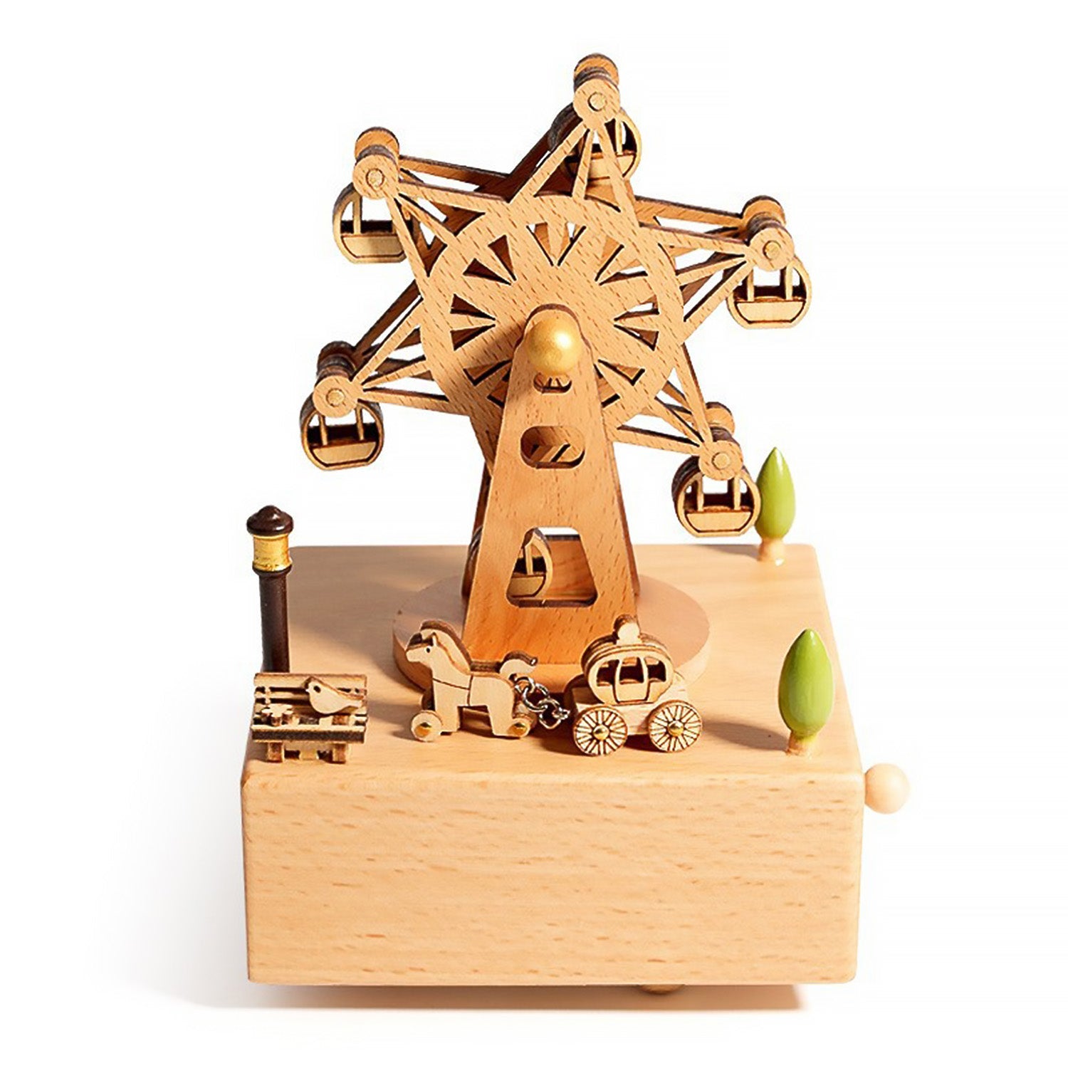 Handcrafted Wooden Ferris Wheel Music Box | PICKOR